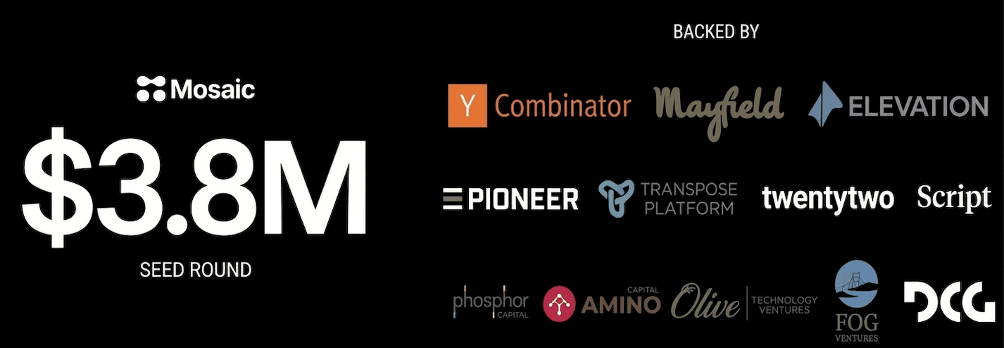 Mosaic Raises $3.8M to Build Video Editing Agents | Mosaic Blog